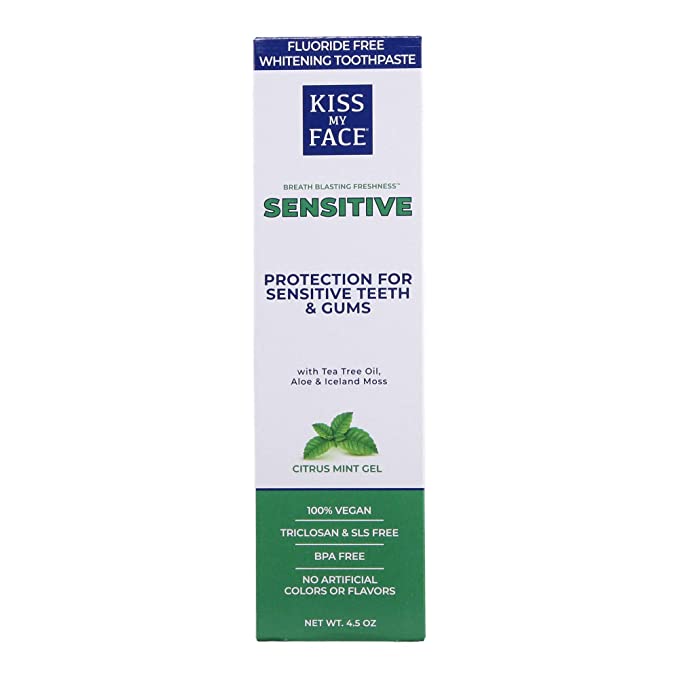 Kiss My Face Sensitive Toothpaste - Citrus Mint Gel Fluoride Free (4.5 ...