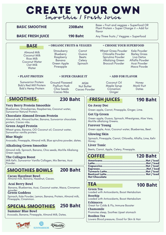 Food Menu – Sunshine Market