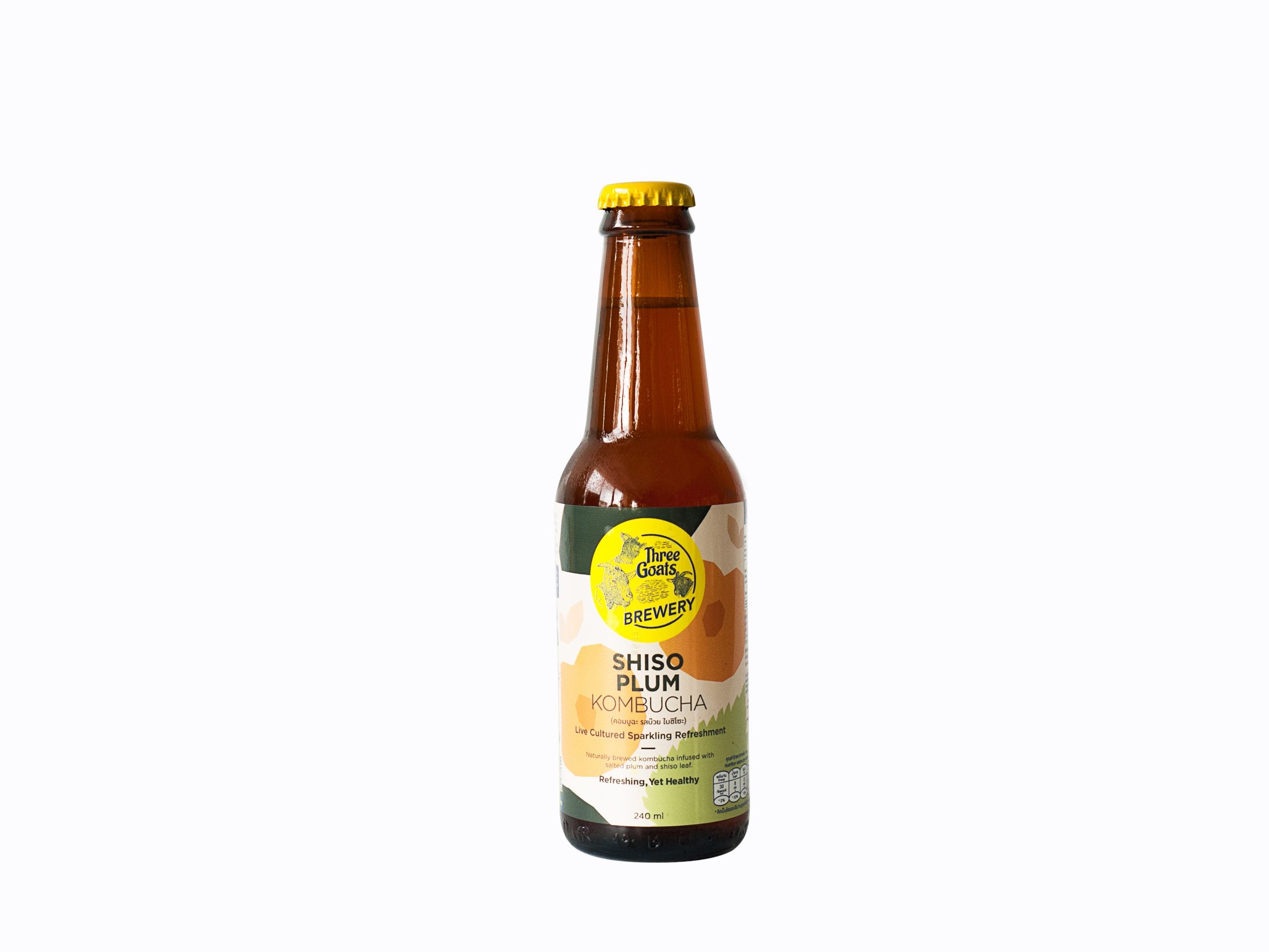 Three Goats Brewery - Shiso Plum Kombucha (240 ml) 8713268035823 ...