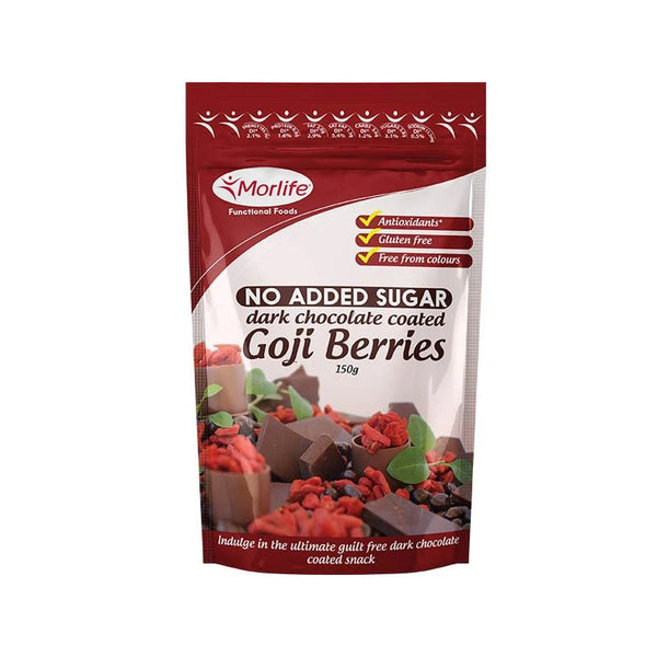 Morlife Dark Chocolate Coated Goji Berries (No sugar) (150g ...