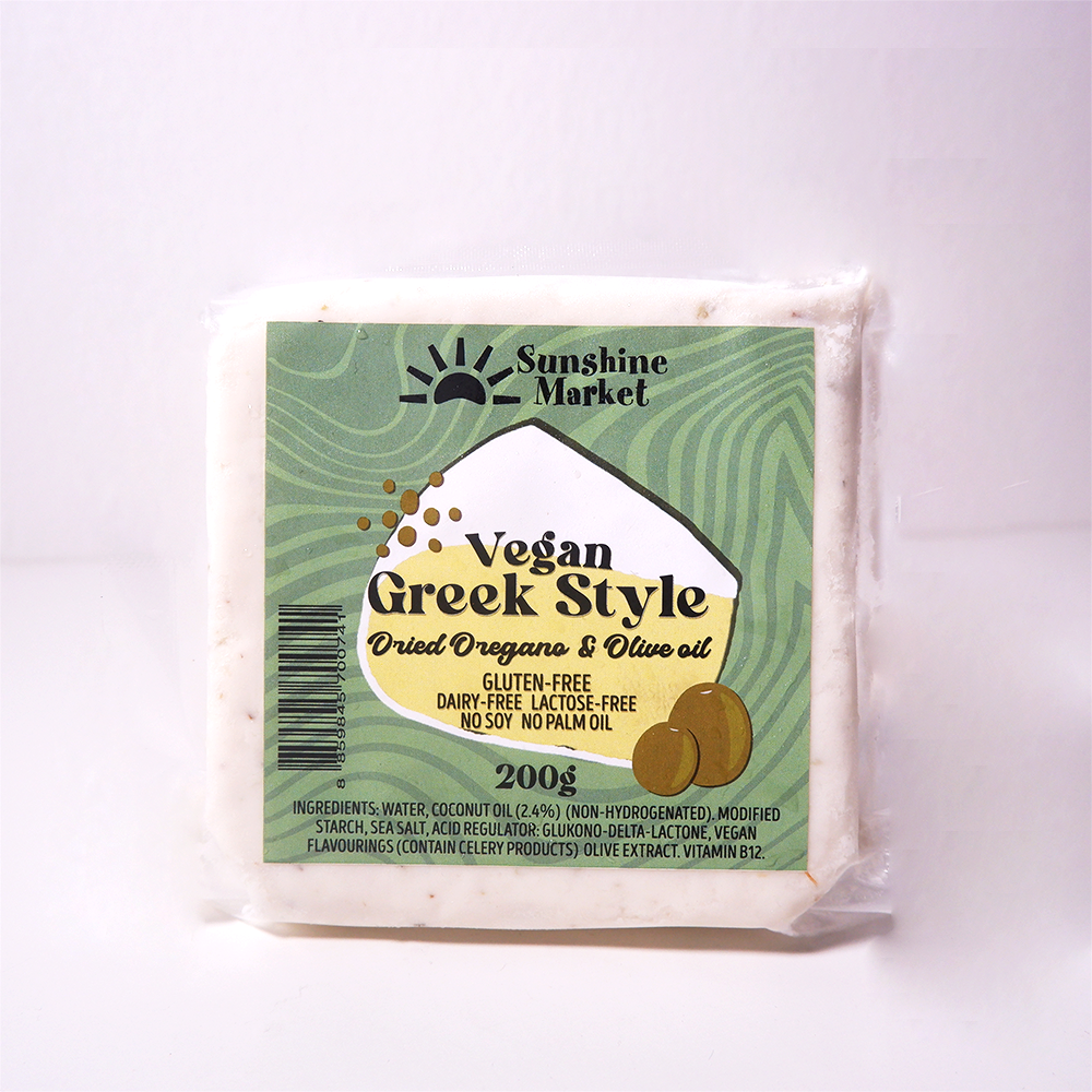 .Sunshine Market Vegan Greek Style Cheese with Dried Oregano & Olive ...