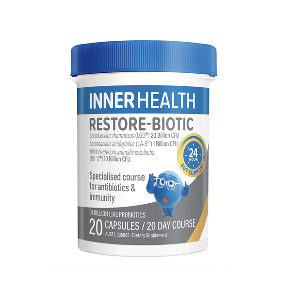Inner Health Restore-Biotic Probiotic (20 Capsules) 9164094537967 ...