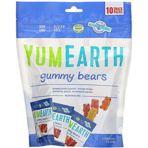 Yum Earth Gummy Bears (10 snack packs) 8713305653487 – Sunshine Market