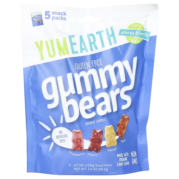 Yum Earth Gummy Bears (5 snack packs) 9077834055919 – Sunshine Market