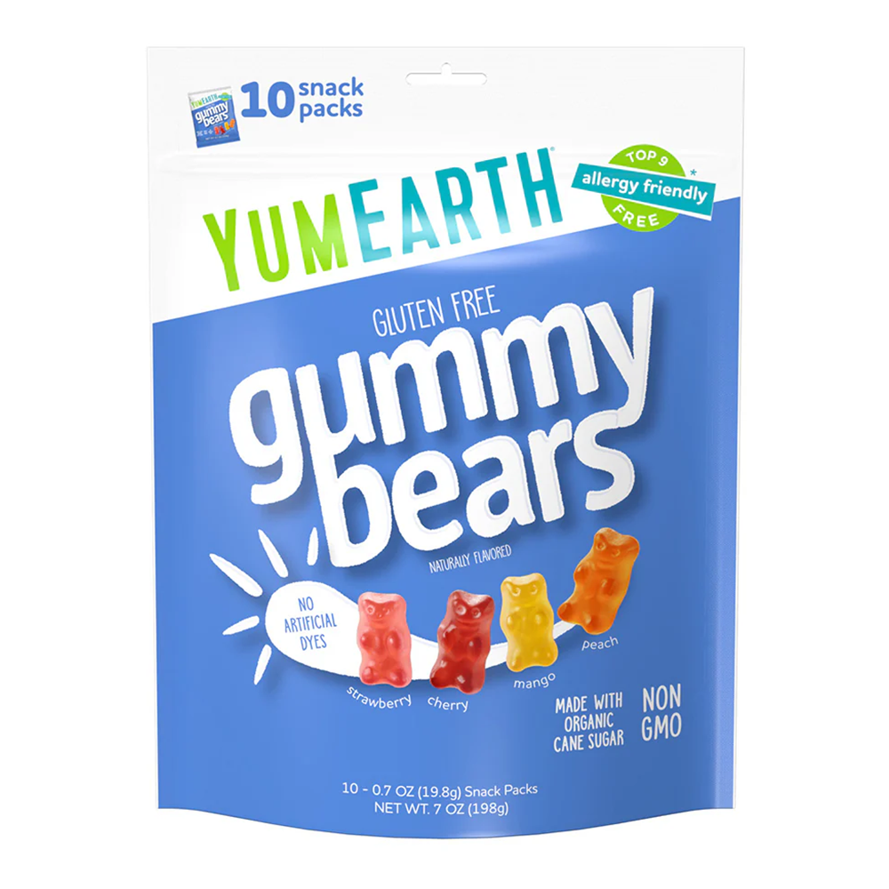Yum Earth Gummy Bears (10 snack packs) 8713305653487 – Sunshine Market